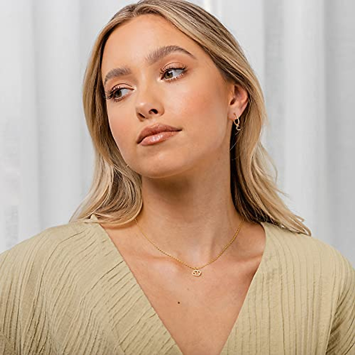 PAVOI 14K Yellow Gold Plated CZ Astrology Necklace Astrology Necklace | Astrology Gifts For Women | Zodiac Necklaces | Cancer Necklace