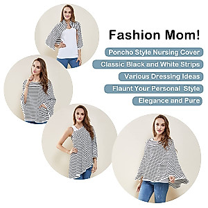 Baby Nursing Cover & Nursing Poncho - Multi Use Cover for Baby Car Seat Canopy, Shopping Cart Cover, Stroller Cover, 360° Full Privacy Breastfeeding Coverage, Baby Shower Gifts for Boy&Girl