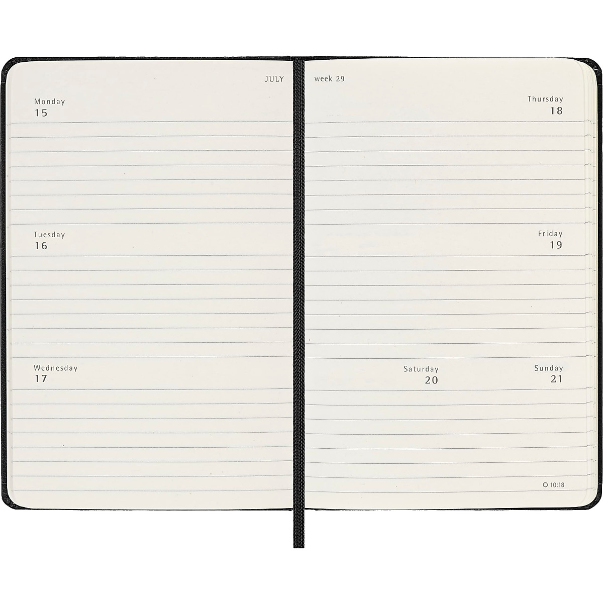 Moleskine DHB12WH2Y24 Notebook, Beginning January 2024, Weekly Diary, Horizontal (Horizontal) Hard Cover, Pocket Size (W x H x H): 3.5 x 5.5 inches (9 x 14 cm), Black