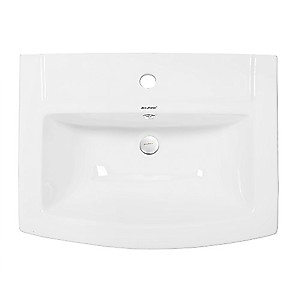Swiss Madison Well Made Forever SM-PS306 Pedestal Bathroom Sink Single Faucet Hole, 24" W, White