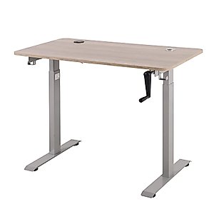 UNICOO Crank Standing Desk, Height Adjustable Sit to Stand Up Desk,Home Office Table, Computer Table, Portable Writing Desk (Black Walnut Top/Black Frame - NTCSET-01-BWB)