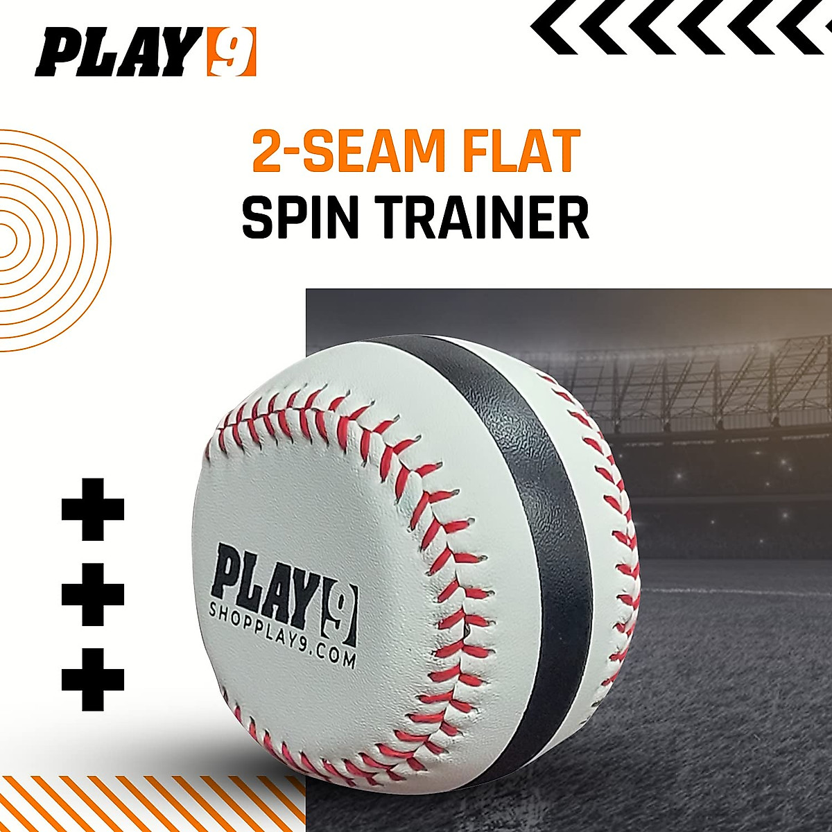 SHOP PLAY 9 Play9 Baseball Training Ball - Leather Baseball Pitching & Throwing Trainers - Spin Ball for Pitchers & Catchers, Youth & Adult (2 Seams)