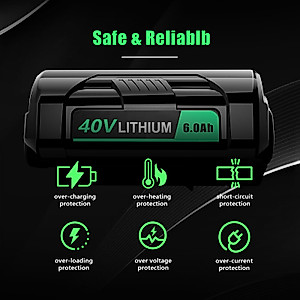 DSANKE 40V 6.0Ah Replacement for Ryobi 40V Lithium ion Battery OP4015 OP4026 OP40201 OP40261 OP4030 OP40301 OP4040 OP40401 OP4050 OP4050A OP40501 OP40601
