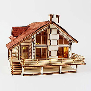 Desktop Wooden Model Kit Garden House A with a Large Deck by YOUNGMODELER by Young Modeler