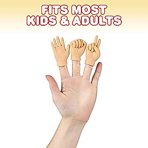 ArtCreativity Hand Finger Puppets, Set of 12, Soft Realistic Feeling Finger Puppets, Comfortable Silicone Rock Paper Scissors Game, Fun Prank Toys and Gag Gifts, Goodie Bag Fillers for Boys and Girls
