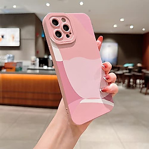 YKCZL Compatible with iPhone 12 Pro Case 6.1 Inch, Cute Painted Art Full Camera Lens Protective Slim Soft Shockproof Phone Case for Women Girl-Pink