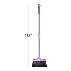 FGY Broom and Dustpan Set for Home, 36" Broom Dust Pan Set for Teen, Broom with Dustpan Combo Set for Home Kitchen Room Office Outdoor Indoor - 3L Capacity, 10" Great Edge