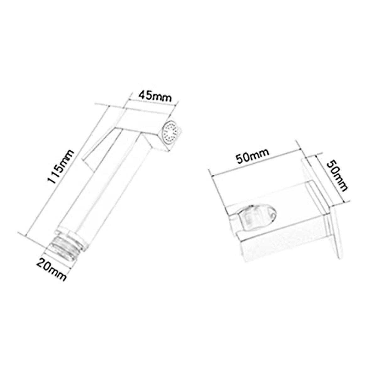 ZLOCYIVHE Toilet Bidet Sprayer Kit Bidet Attachment for Toilet Handheld Hand Shower for Toilet Set with Hose Brass No Drilling Cold Water Chrome Bidet Shower Sprayer Head