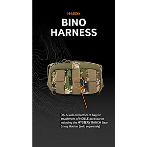 Mystery Ranch Bino Harness 12x, Chest Rig, Binocular Case, Tactical Pouch, for Rough Country, Hunting, Outdoors - Coyote-XL