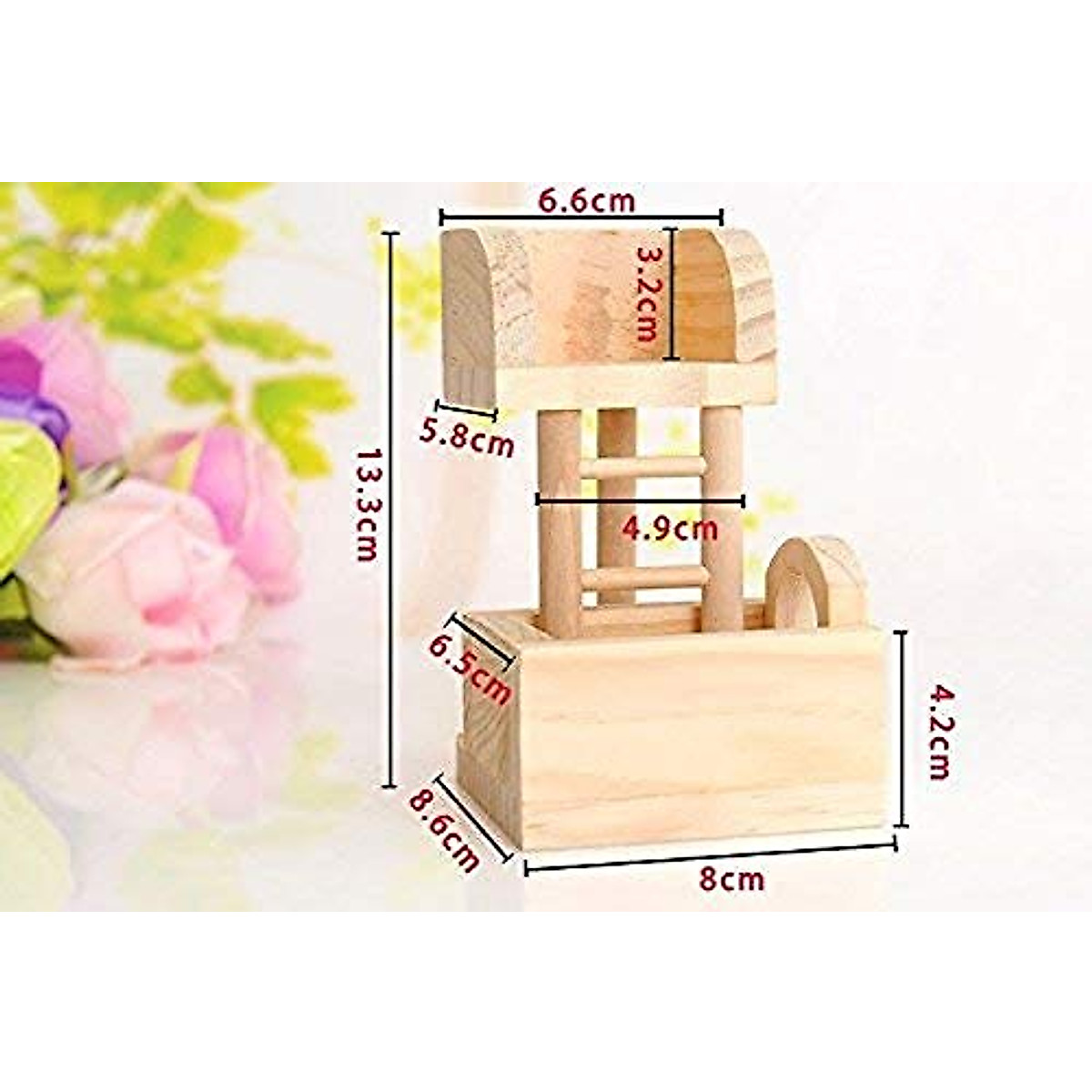 Litewoo Hamsters Wood House Climbing Ladder Lookout Tower Rat Mouse Wooden Climbing Playing Toys Lookout Platform