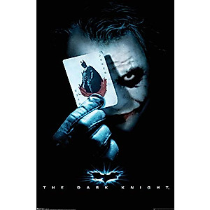 Trends International DC Comics Movie - The Dark Knight - The Joker with Batman Playing Card Wall Poster, 22.375" x 34", Premium Unframed Version