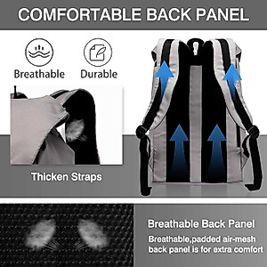 VASCHY Laptop Backpack for Men, Water Resistant Bookbag College Rucksack Daypack for 15.6in Laptop Gray