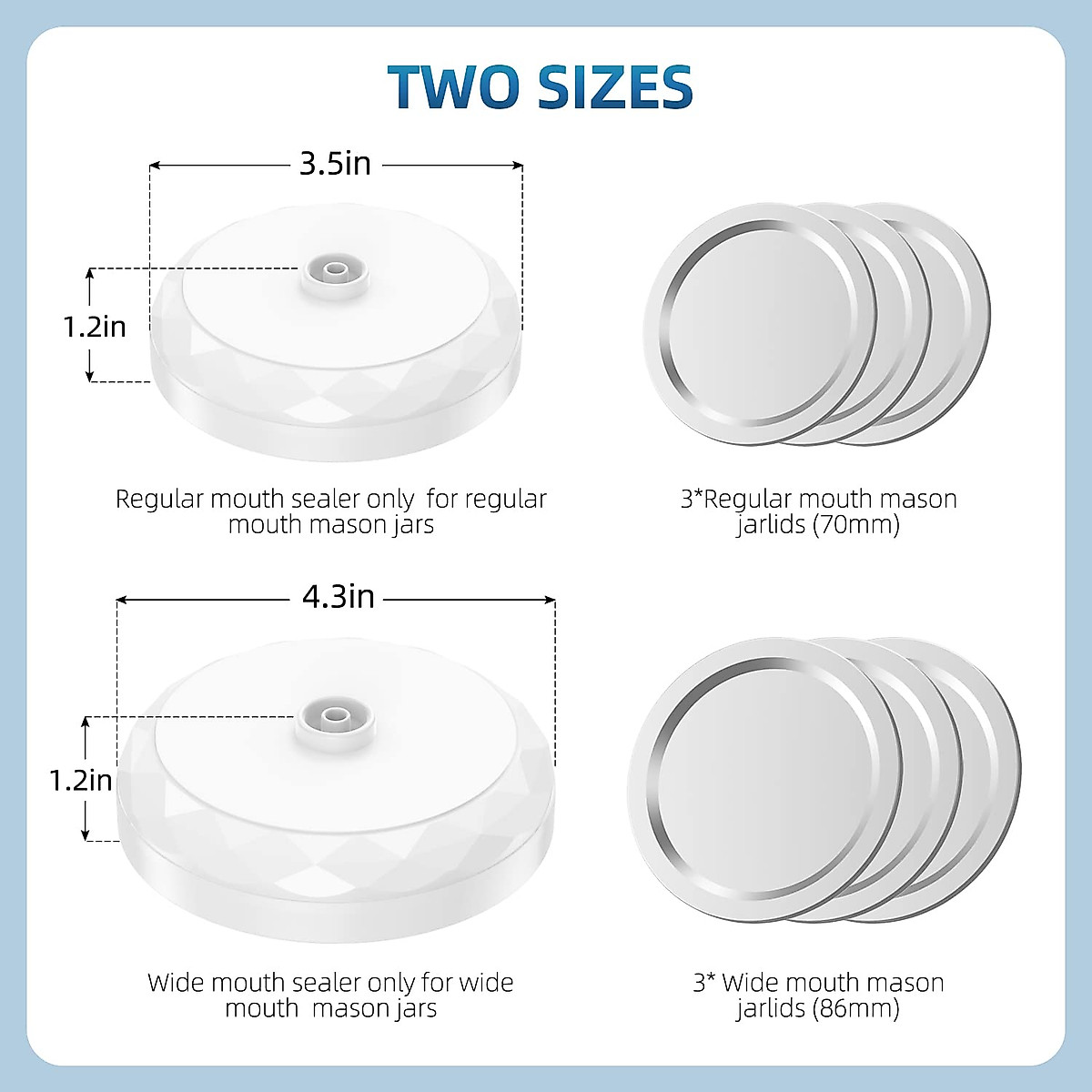 Mason Jar Vacuum Sealer Food Saver Jar Sealer 6 in 1 Electric Handheld Vacuum Sealer Air Pump for Wide and Regular Mouth Mason Jar Compatible with Food Saver Vacuum Sealer Machine (White)