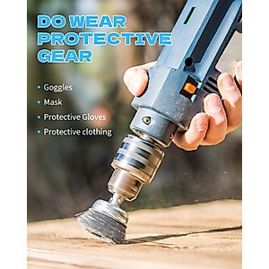 Rocaris 7 Pack Carbon Steel Wire Wheel Brush, Cup Brush, Wheel Brush, Pen Brush Set with 1/4-Inch Round Shank for Rust Removal, Corrosion and Scrub Surface