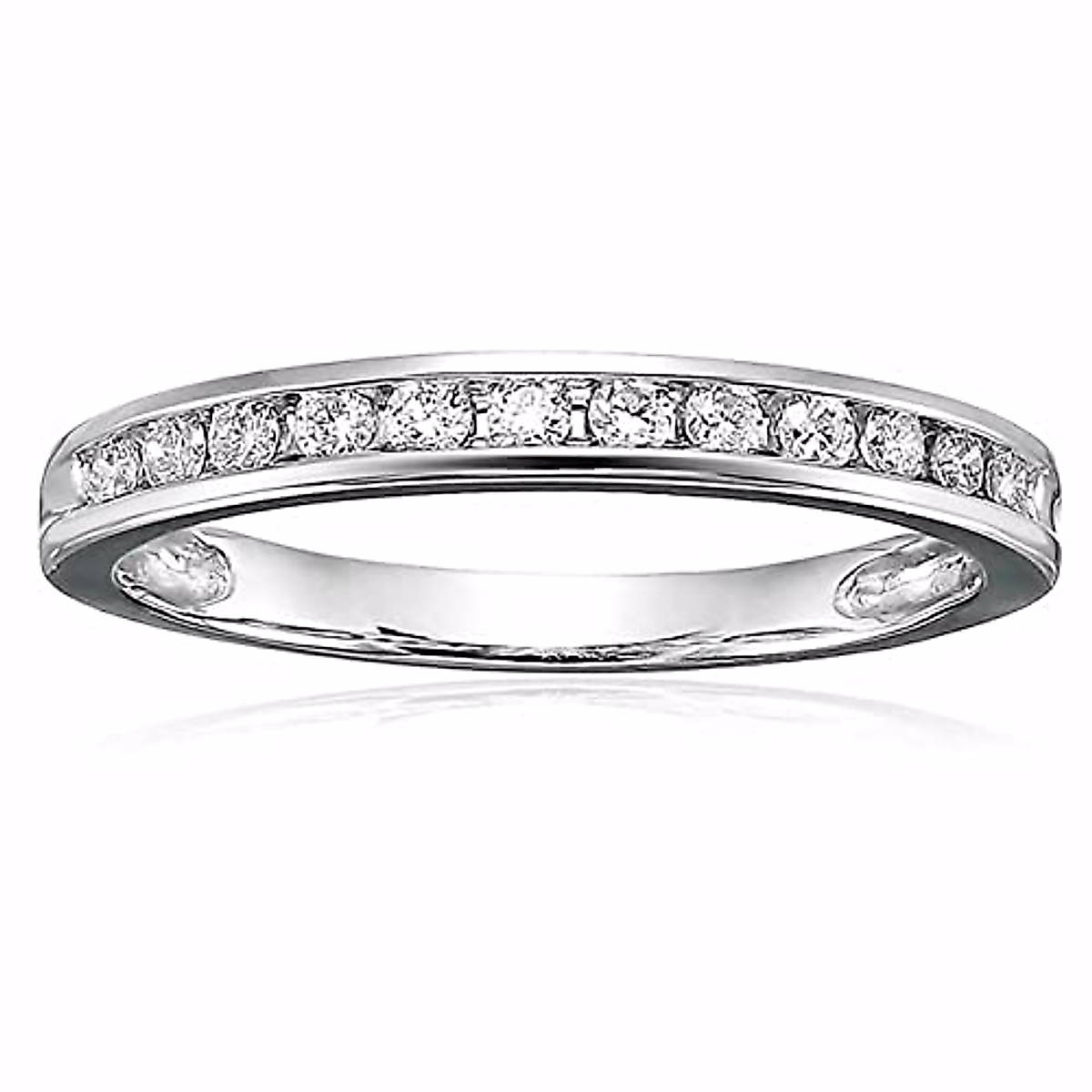 VIR JEWELS 1/4 carat (ctw) Diamond Wedding Anniversary Band for Women, Half Eternity Round Diamond Engagement Ring 14K White Gold Channel Set 0.25 cttw, Size 5.5