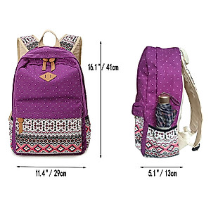 LIZAIDA MENENDEZ Backpacks for Teen Girls Boys,School Student Bookbag Set,15.6" Laptop Backpack (Purple)