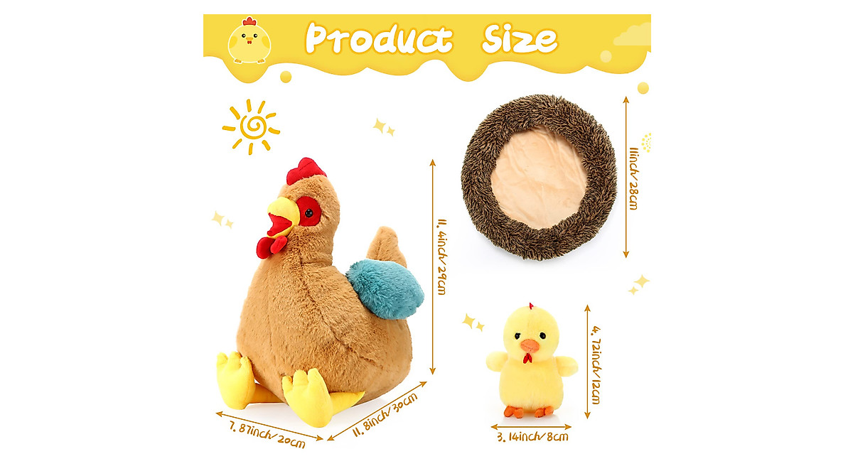 Skylety Plush Chicken Toys for Fun & Decorations