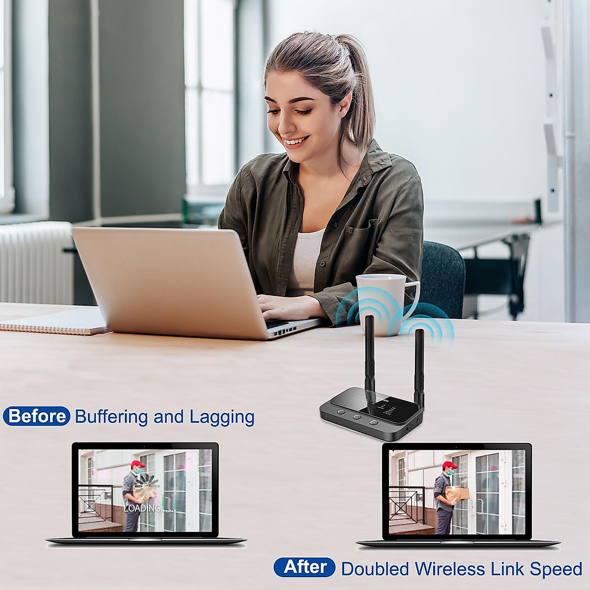 10dBi SMA 4G LTE Antenna, Network Antenna Cellular Antenna with SMA Male Connector, WiFi Aerial Router Antenna for Modem CPE Router Hotspot Wireless Network Card Outdoor Security Camera-2 Packs