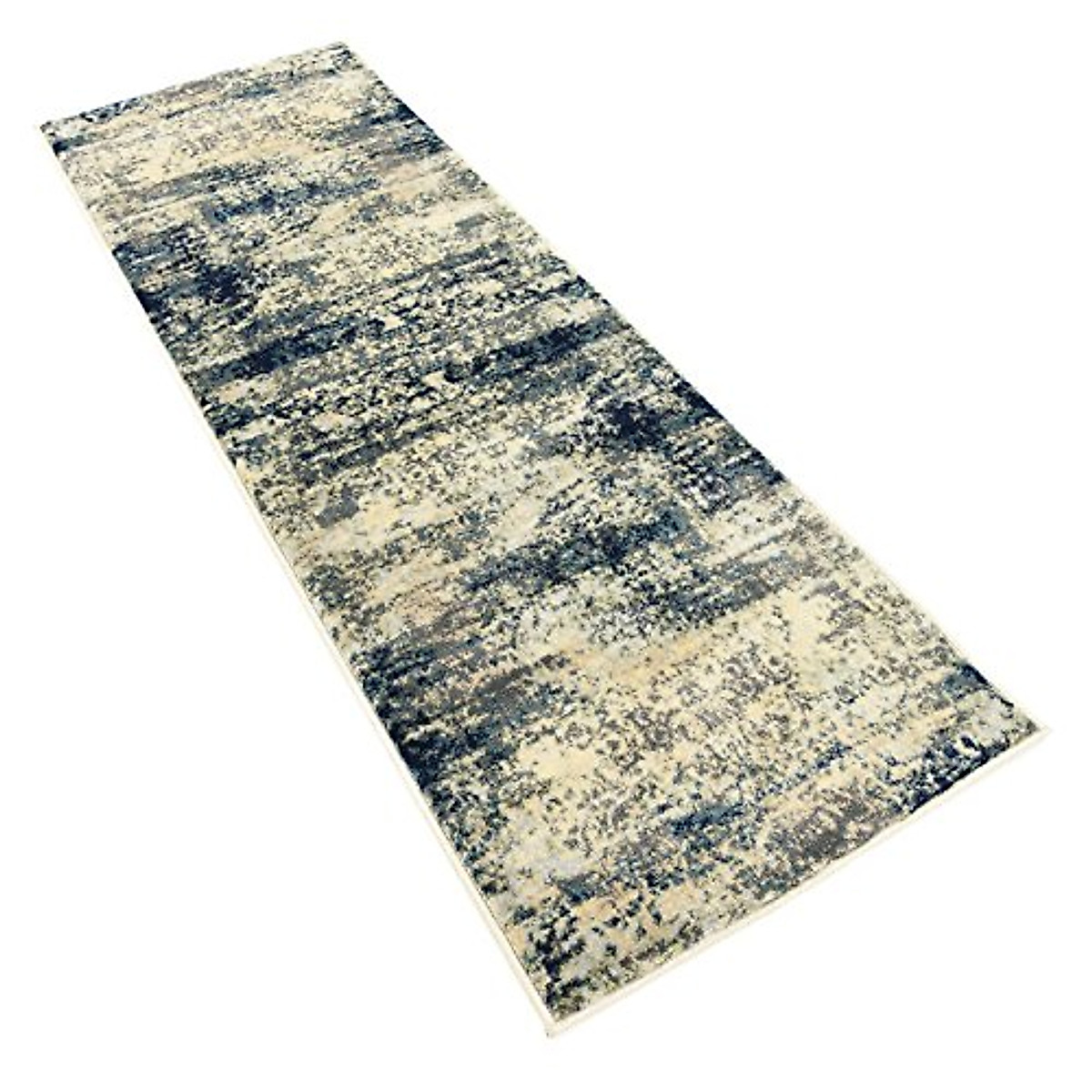 Unique Loom Mystic Collection Area Rug - Seine (2'x 6' Runner, Navy Blue/ Beige)