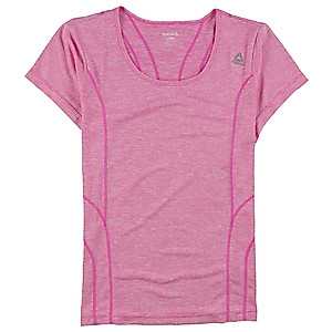 Reebok Womens Two Tone Basic T-Shirt, Pink, Small