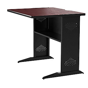 Safco Products 1930 Reversible Top Computer Desk, 36" W, Mahogany/Medium Oak