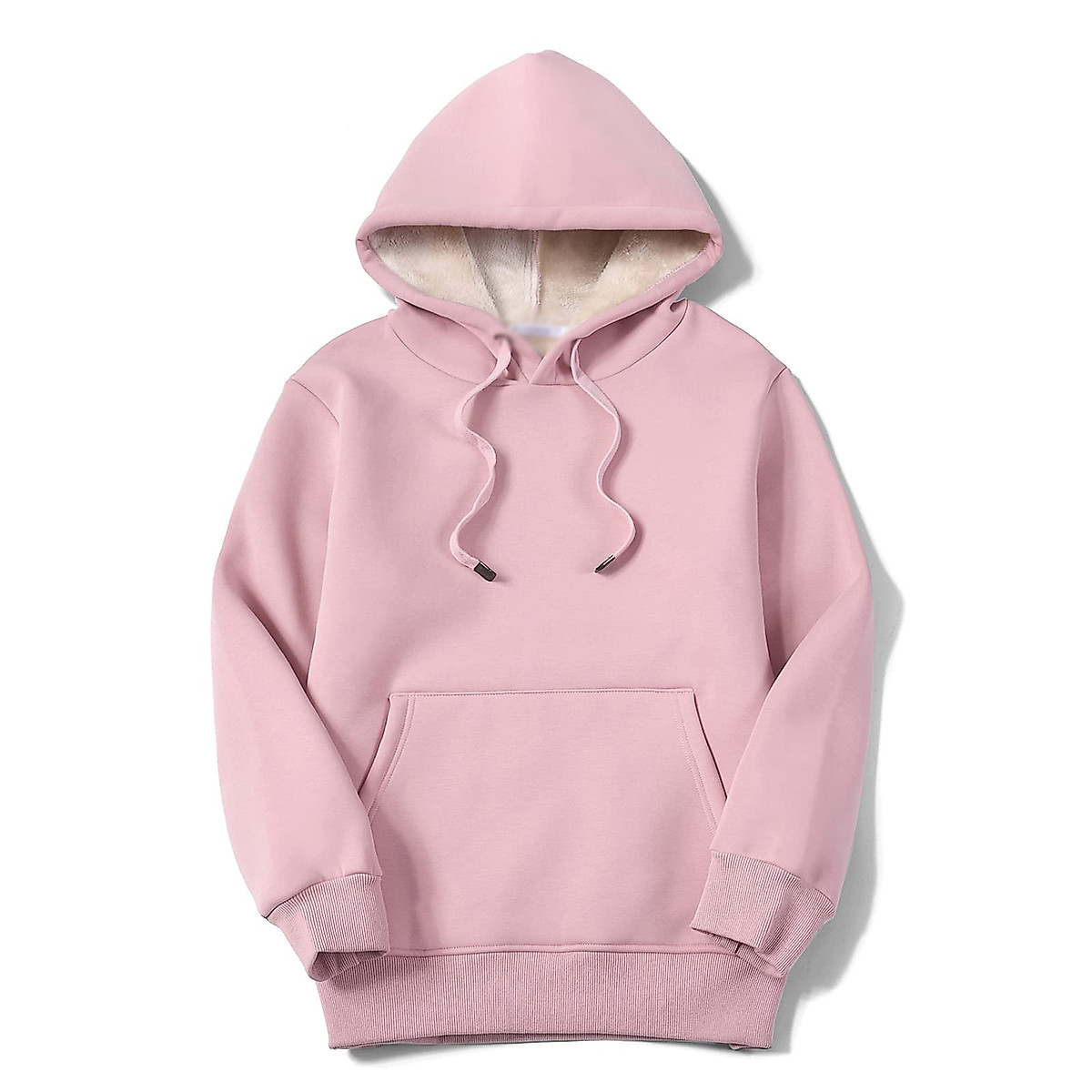 Ayturbo Women's Long Sleeve Fleece Lined Sweatshirt Casual Winter Warm Sherpa Hoodie Pullover(Pink,S)