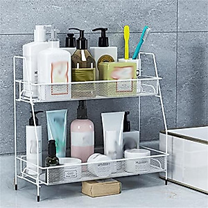 Cosmetic Shelf Bathroom Shelf Bathroom Countertop Toilet Washstand Long Storage Double-Layer Storage Rack (Color : E, Size : Multi-Layer)