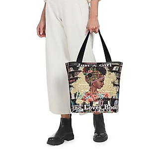 African American Bags for Black Women Who Loves Books African Shoulder Bag Black Queen Handbags Afro Women Magic Shopping Bags for Work Travel Business Beach