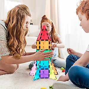 PicassoTiles Magnetic Building Block Rocket Booster Theme Set Magnet Construction Toy Educational Kit Engineering STEM Learning Playset Child Brain Development Stacking Blocks Playboard PT32