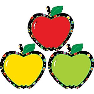 Creative Teaching Press 6-Inch Designer Cut-Outs, Poppin' Patterns Apples (6238)