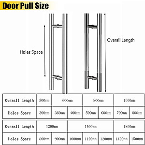 Modern Entry Door Handle Push Pull Door Handle, Double Sided H-Shape Round Handles, Brushed Stainless Steel Interior Exterior Sliding Barn Door Hardware Pulls ( Color : Frosted , Size : 50cm/19.7in -