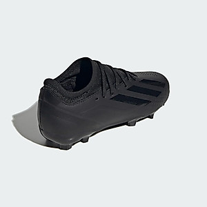 adidas X Crazyfast.3 Firm Ground Sneaker, Core Black/Core Black/Core Black, 3 US Unisex Little Kid