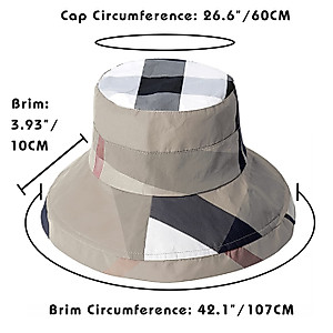 DOCILA Womens Summer Floppy Hats Fall Stylish Bucket Rain Cap Crushable Water Resistant Beach Travel Sun Hat Quick Dry Hiking Gardening Fisherman Hat Detachable Drawstring Beige