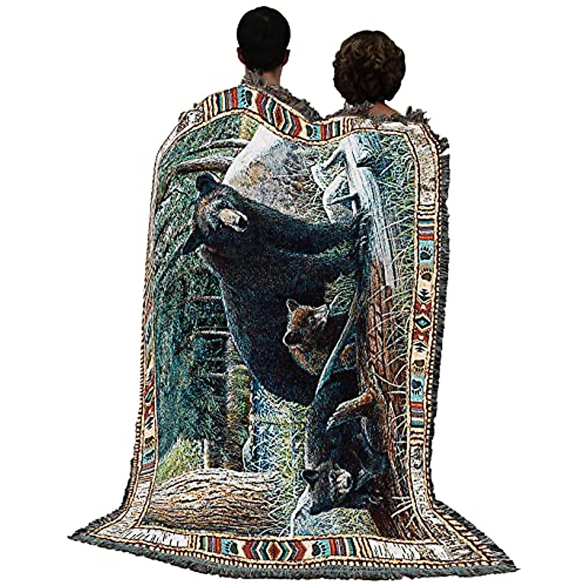 Pure Country Weavers New Discoveries Blanket by Kevin Daniel - Wildlife Lodge Cabin Gift Tapestry Throw Woven from Cotton - Made in The USA (72x54)