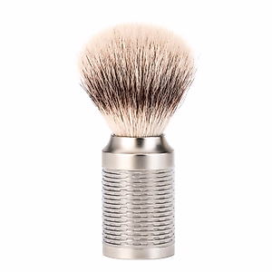 MÜHLE ROCCA Pure Matt Stainless Steel Silvertip Fibre Shaving Brush