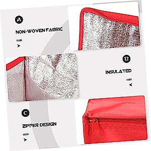 INOOMP Zip Ties Outdoor Insulation Zip Ties Outdoor Insulated Insulated Delivery Delivery for Hot Food Aluminum Tote Lunch Packing Non-woven Fabric Insulated Lunch Delivery Bag