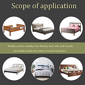 Luomorgo 4 Sets Bed Rail Brackets, Non-Mortise Bed Rail Fittings Bed Frame Brackets for Headboard and Footboard (with Screws)