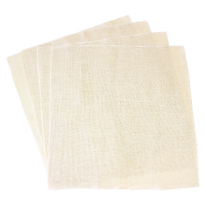 CleverDelights 20 Inch Ivory Burlap Squares - 4 Pack - Jute Burlap Fabric - Finished Edges - 20" x 20"