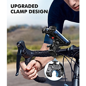 Zewdov Motorcycle Phone Mount, Upgrade Bike Phone Mount [1s Lock][Secure Protection], 360° Rotatable Phone Holder for Mountain Bike/ATV/Scooter Handlebar, Compatible with iPhone/Samsung 4.7-6.7"