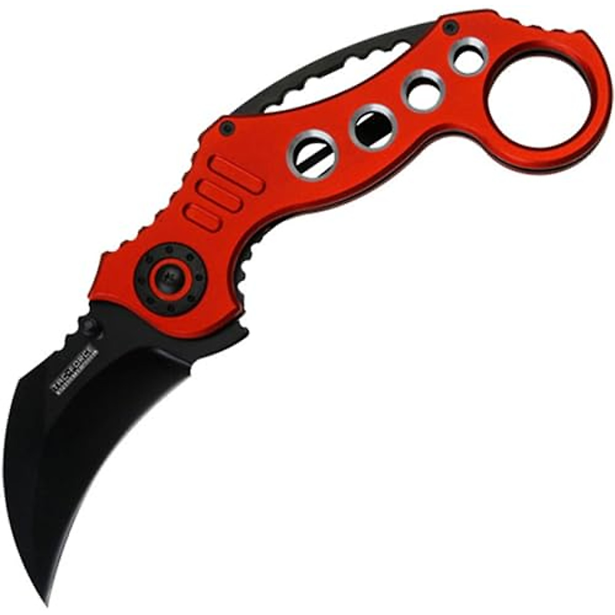 7.5" Spring Assisted Folding Pocket Karambit Tactical Knife Red Handle