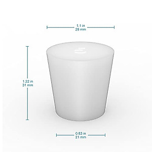 stonylab Silicon Rubber Stopper, White Tapered Lab Seal Silicon Stoppers Rubber Plugs (10-Pack, 5#)