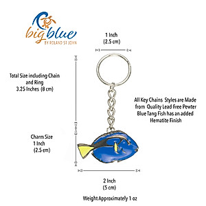 Blue Tang Keychain for Women and Teens-Key Chain Gifts for Women | Blue Tang Key Ring | Blue Tang Charms | Gifts for Ocean Lovers | Themed Keychains | Blue Tang Key Fob | Sea Life Key Chain