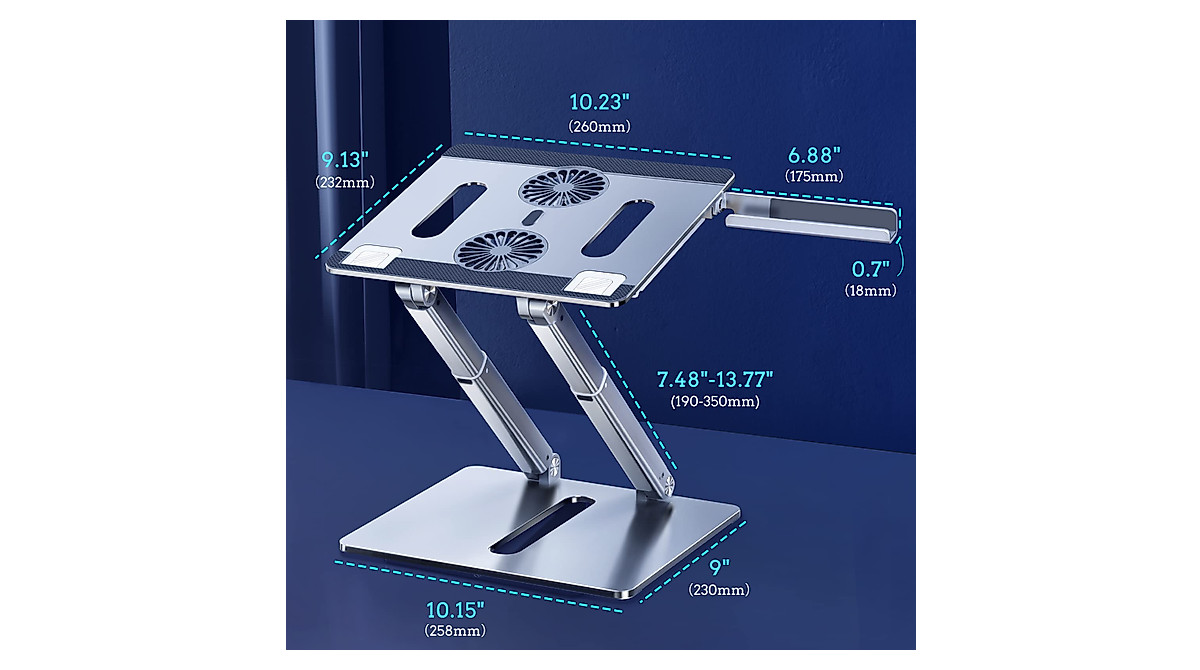 Bifine Adjustable Laptop Stand with Cooling Fans for Ergonomic Comfort
