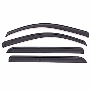 Auto Ventshade [AVS] Ventvisor / Rain Guards | Outside Mount, Smoke Color, 4 pc | 94129 | Fits 2009 - 2014 Honda Fit