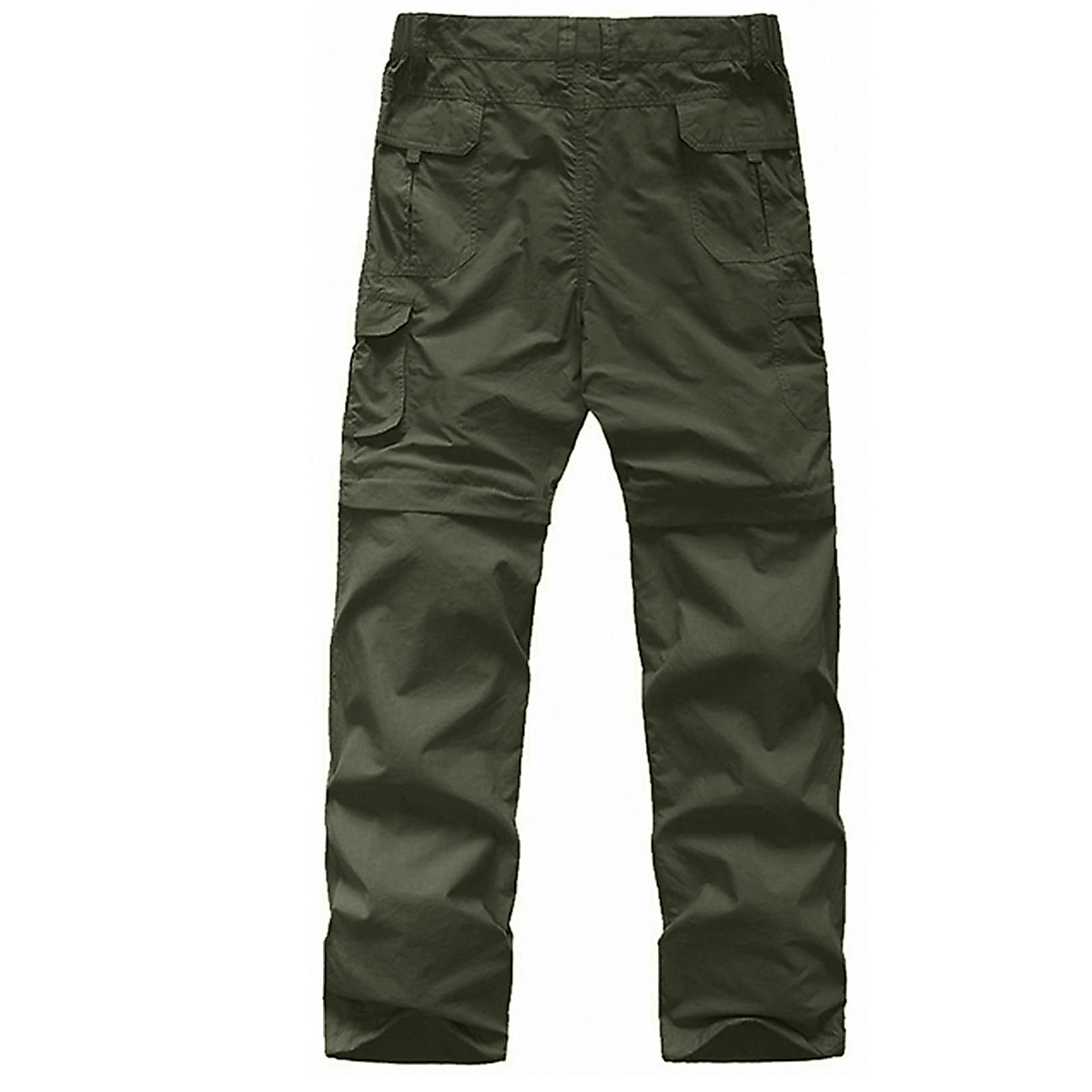 linlon Kids' Cargo Pants, Boy's Casual Outdoor Quick Dry Waterproof Hiking Climbing Convertible Trousers #9016-Army Green-XS