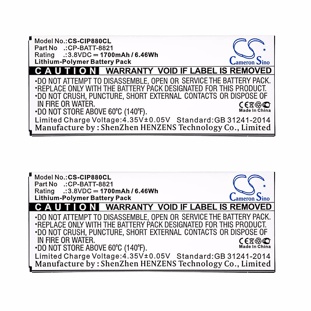 Xsplendor (2-Pack) Battery for Cisco 8800 PN 74-102376-01, CP-BATT-8821, GP-S10-374192-010H 1700mAh 2 Batteries