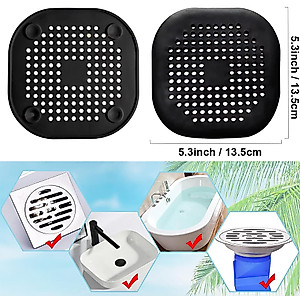 2Pack Drain Hair Catcher, Hair Catcher Shower Drain, Sink Drain Strainer, Shower Drain Cover Hair Catcher Stopper, Shower Drain Protector Sink Strainer with Suction Cups for Bathroom/Kitchen/Bathtub
