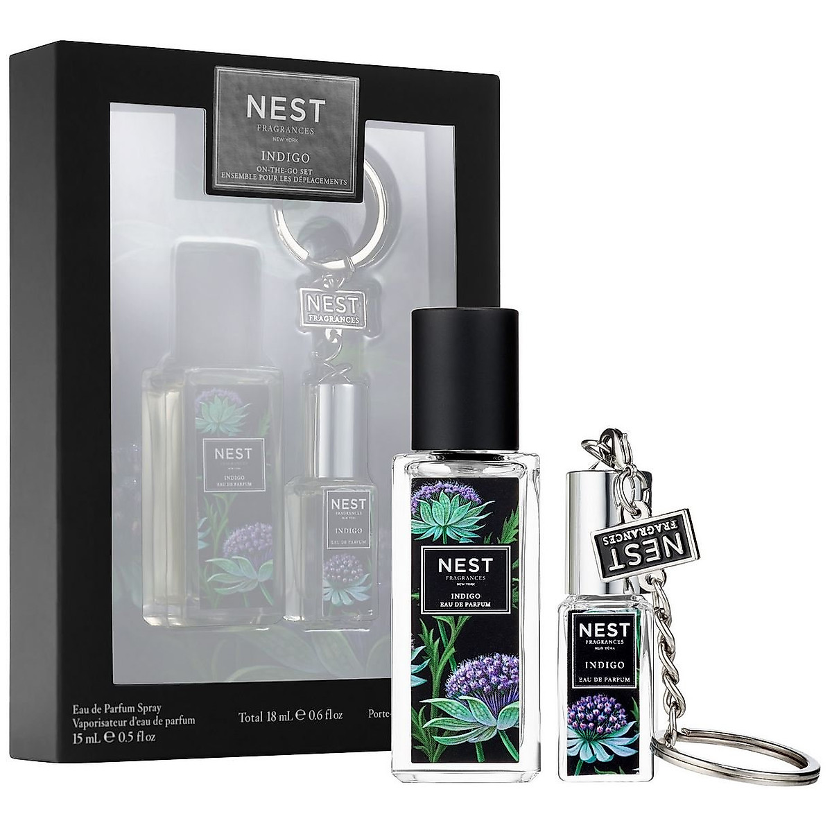 Nest Fragrances Indigo On The Go Mini Gift Set - Eau De Parfum Spray + Rollerball Keychain