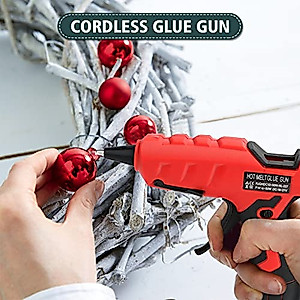 Mtiolhig Cordless Hot Glue Gun for Milwaukee m18 Battery, Handheld Electric Power Battery Operated WirelessHot Glue Gun Cordless Kit with 30pcs 0.27'' Mini Glue Sticks for Crafts (Battery NOT Include)