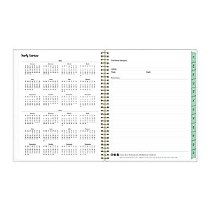 Blue Sky 2023-2024 Academic Year Weekly and Monthly Planner, 8.5" x 11", Frosted Flexible Cover, Wirebound, Laurel (144723)